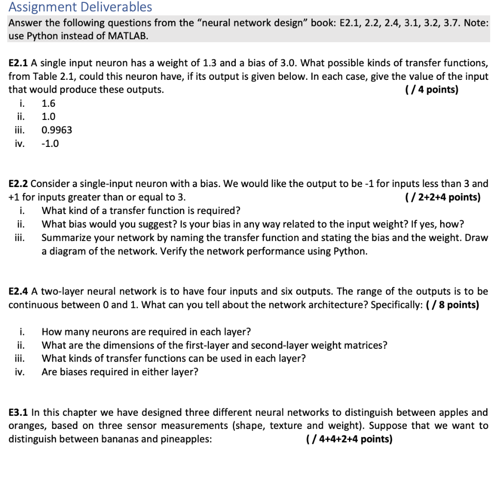 Solved Assignment Deliverables Answer the following | Chegg.com