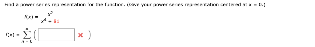 Solved Find a power series representation for the function. | Chegg.com