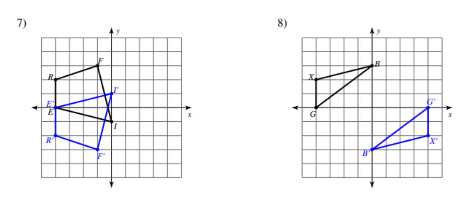 Solved Write the transformation occurred to the preimage | Chegg.com