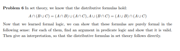 Solved Problem 6 In set theory, we know that the | Chegg.com