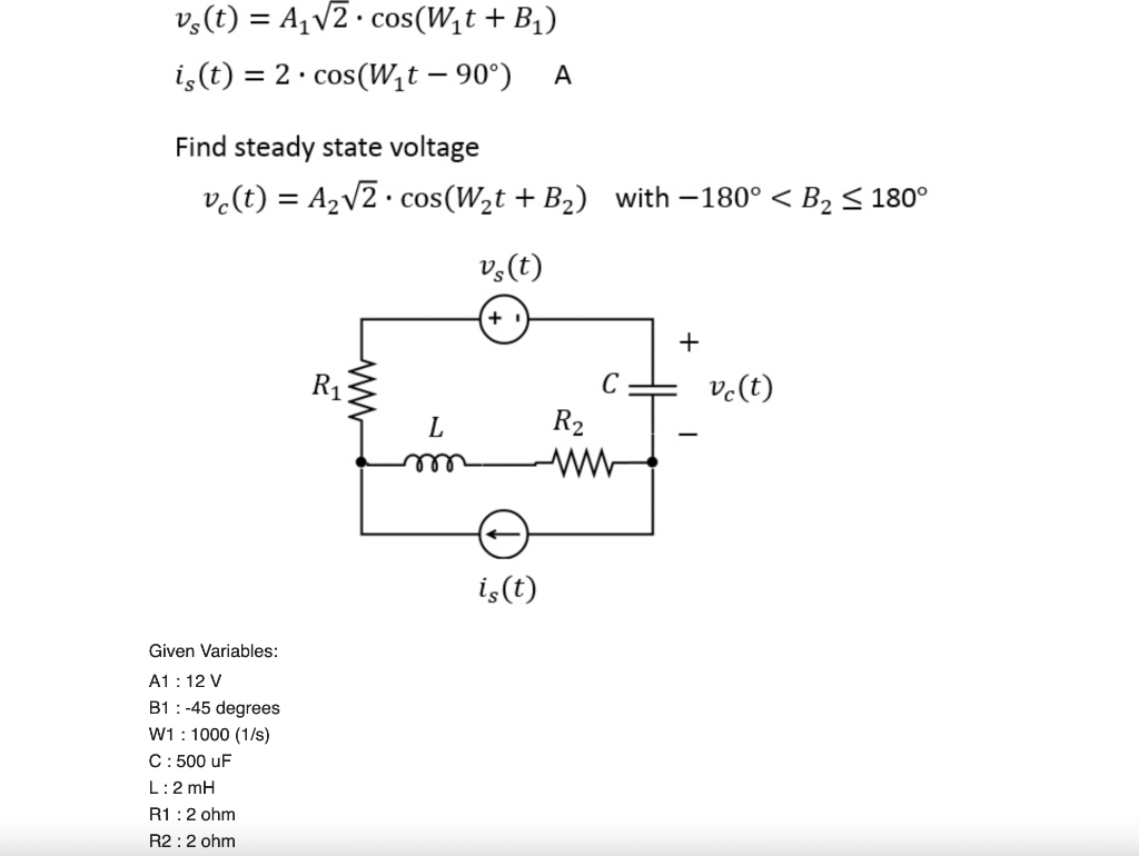 Solved Find the steady-state currents i1(t) and i2(t). | Chegg.com
