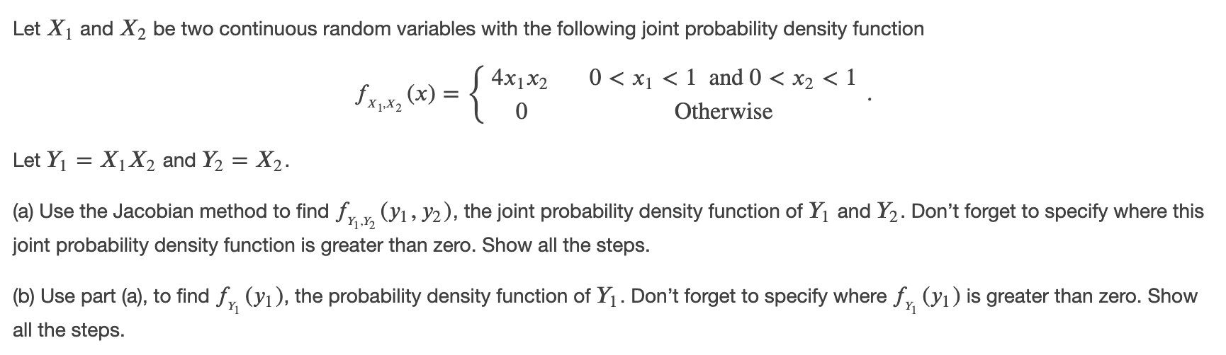 Solved Let X1 And X2 Be Two Continuous Random Variables With 
