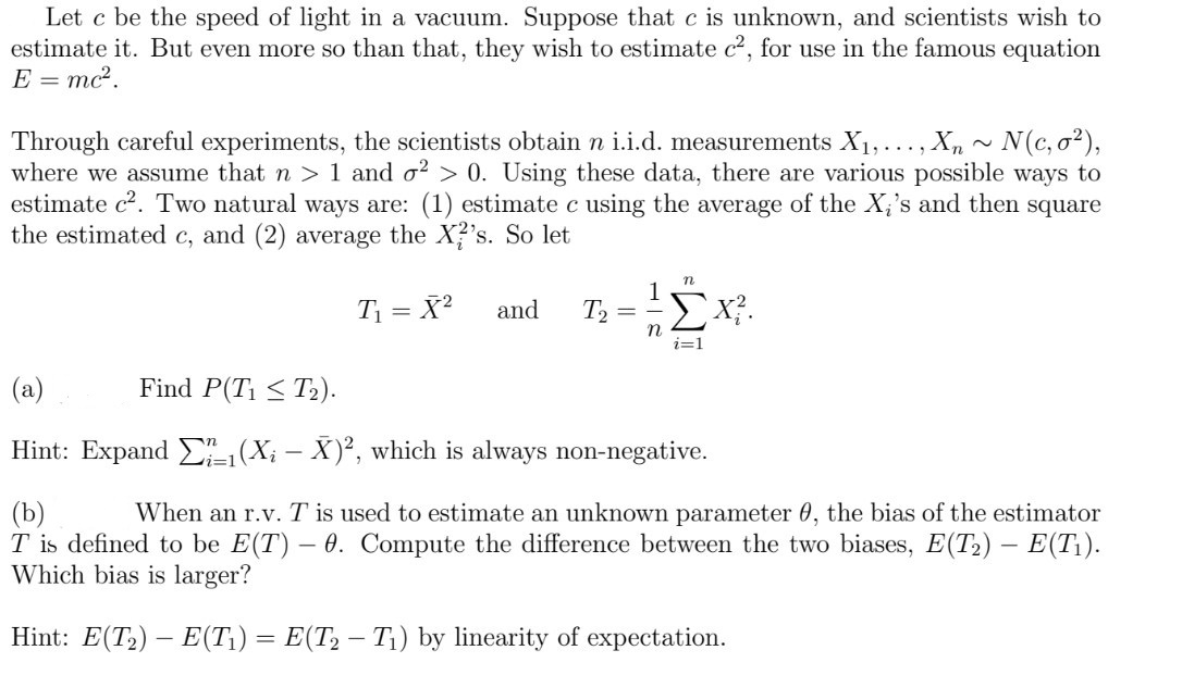 Solved Let c be the speed of light in a vacuum. Suppose that | Chegg.com