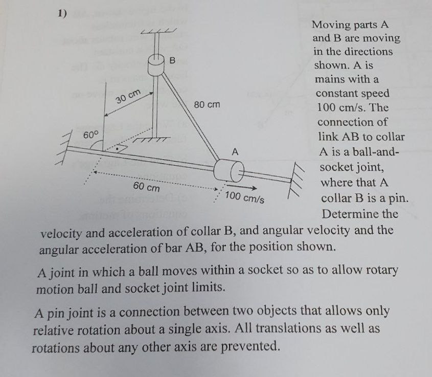 Solved Moving parts A and B are moving in the directions | Chegg.com
