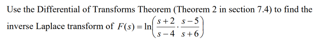 Solved Use the Differential of Transforms Theorem (Theorem 2 | Chegg.com