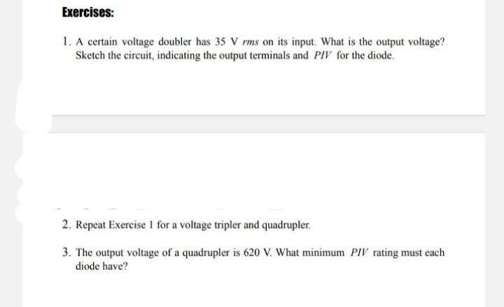Solved Exercises 1 A Certain Voltage Doubler Has 35 V Rms 