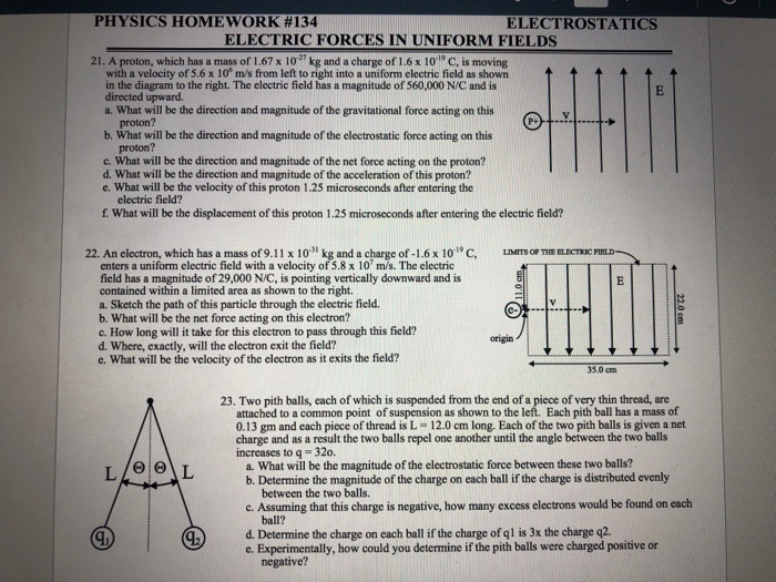 Solved PHYSICS HOMEWORK #134 ELECTROSTATICS ELECTRIC FORCES | Chegg.com