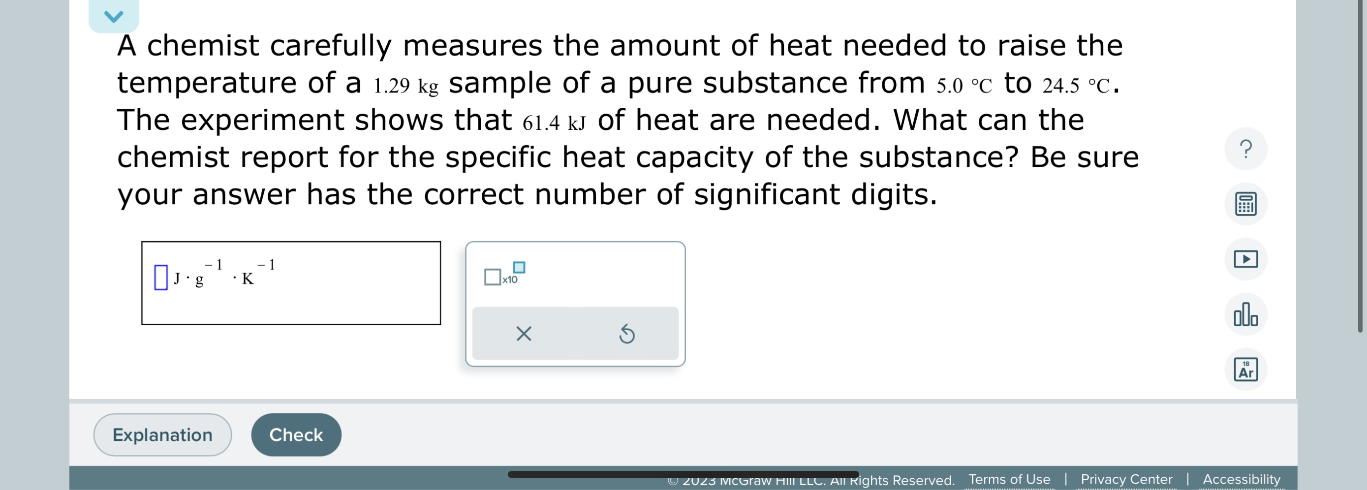 Solved A chemist carefully measures the amount of heat | Chegg.com