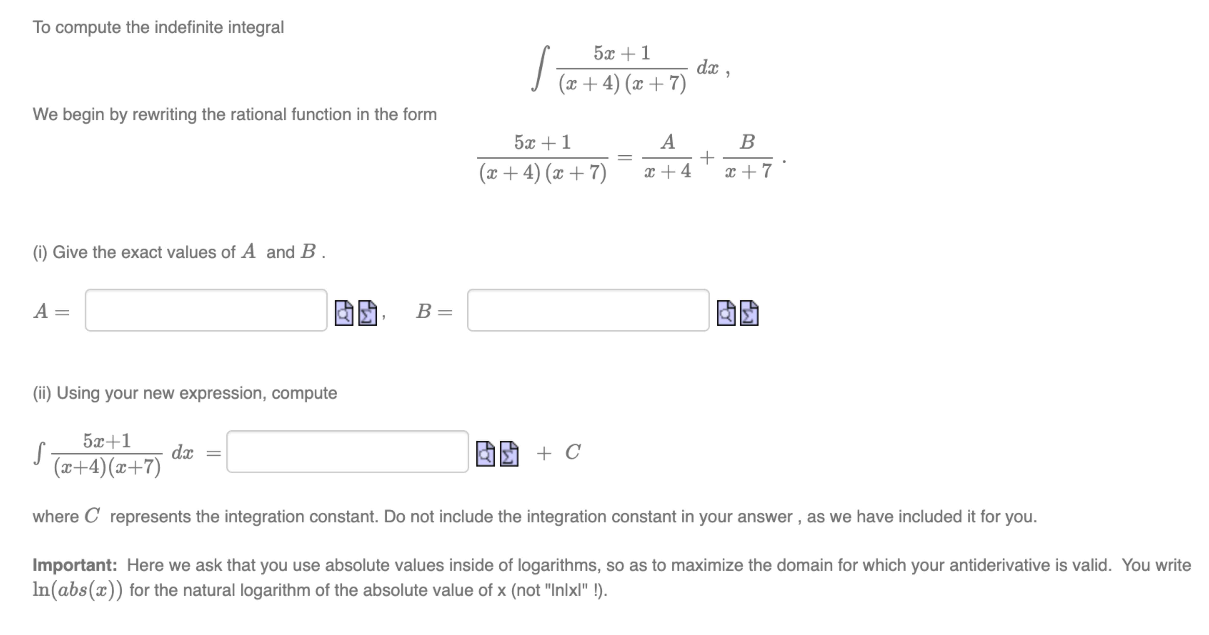 Solved To compute the indefinite | Chegg.com