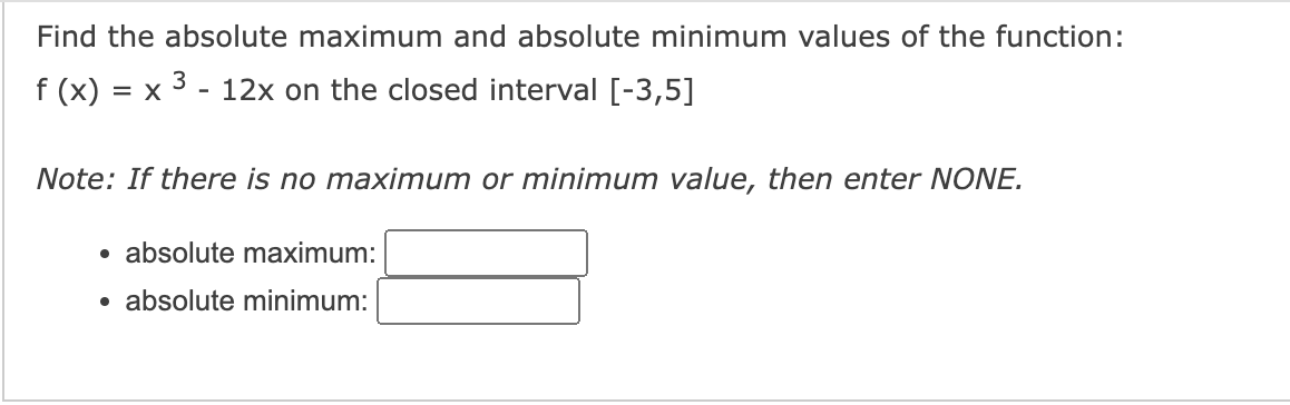 Solved Find the absolute maximum and absolute minimum values | Chegg.com