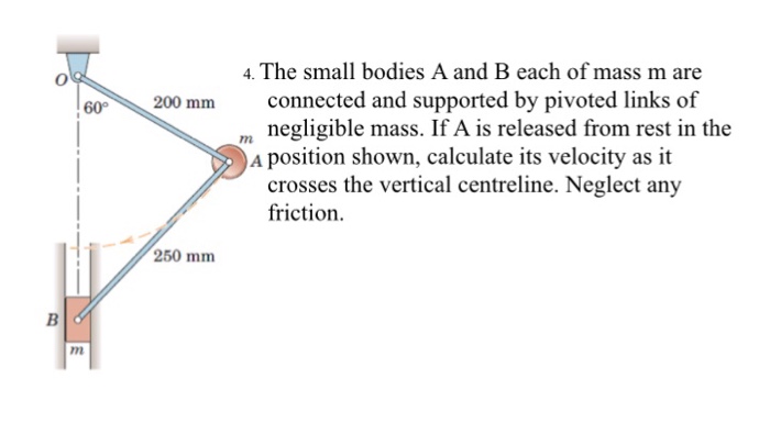 Solved 4. The small bodies A and B each of mass m are 60200 | Chegg.com