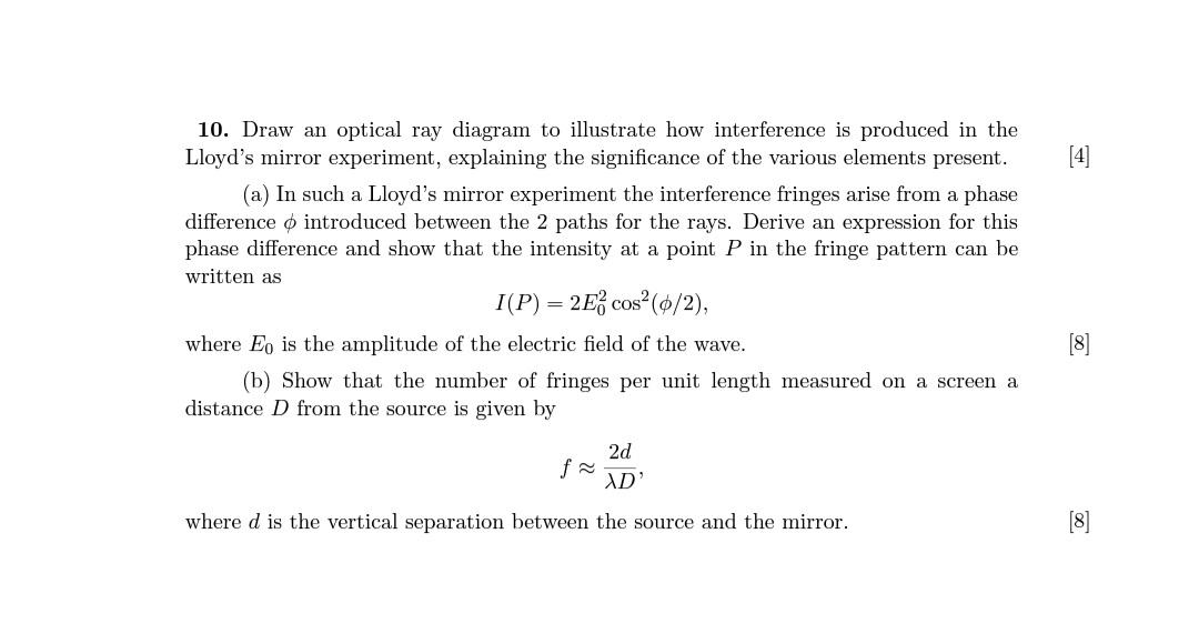 Solved [4] 10. Draw an optical ray diagram to illustrate how | Chegg.com