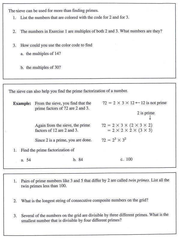 Solved PURPOSE Investigate primes, composites, multiples, | Chegg.com