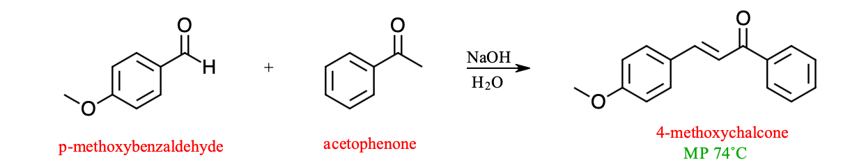 Solved O= NaOH H2O p-methoxybenzaldehyde acetophenone | Chegg.com
