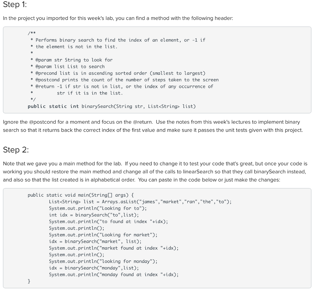 Step 1: In the project you imported for this week's | Chegg.com