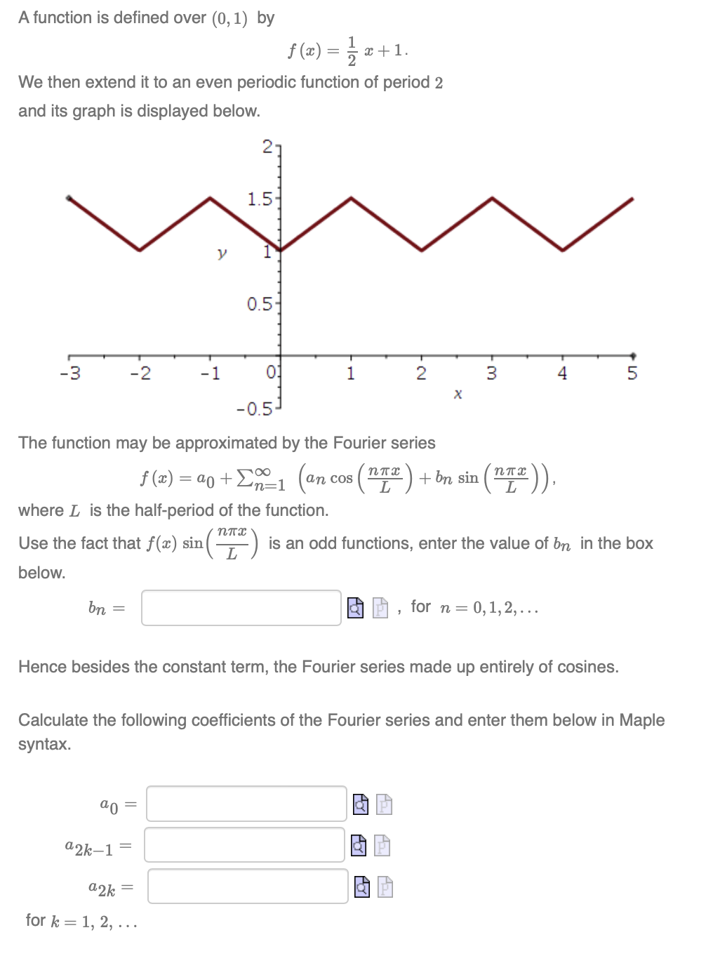 Solved A function is defined over (0,1) by f(x)=21x+1 We | Chegg.com