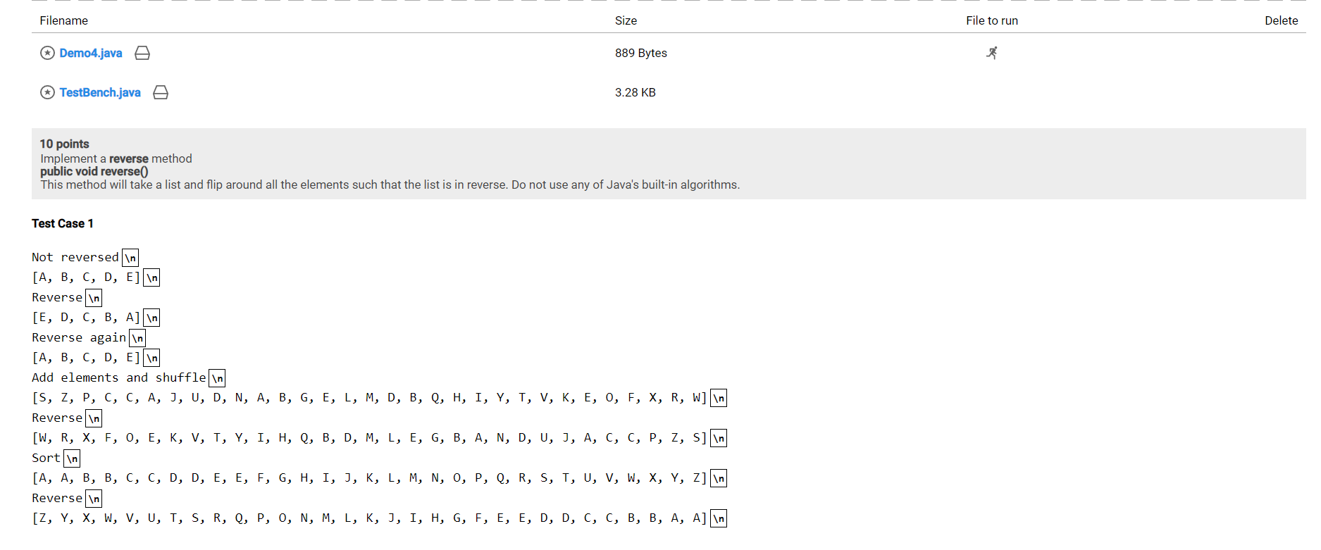 Solved TestBench: import java.util.AbstractList; public | Chegg.com