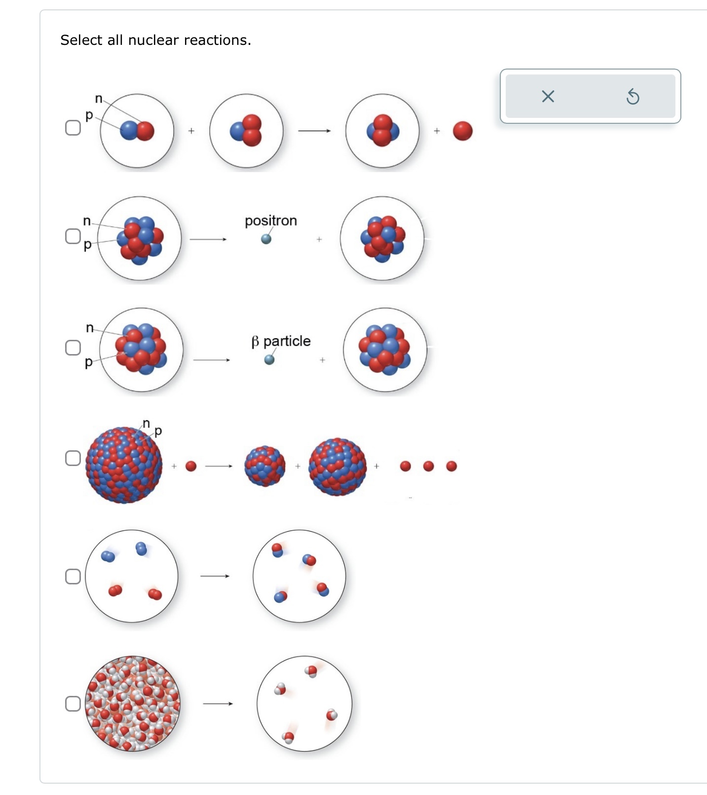 Solved Select all nuclear reactions. | Chegg.com