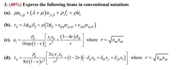 Solved 3. (40%) Express the following items in conventional | Chegg.com