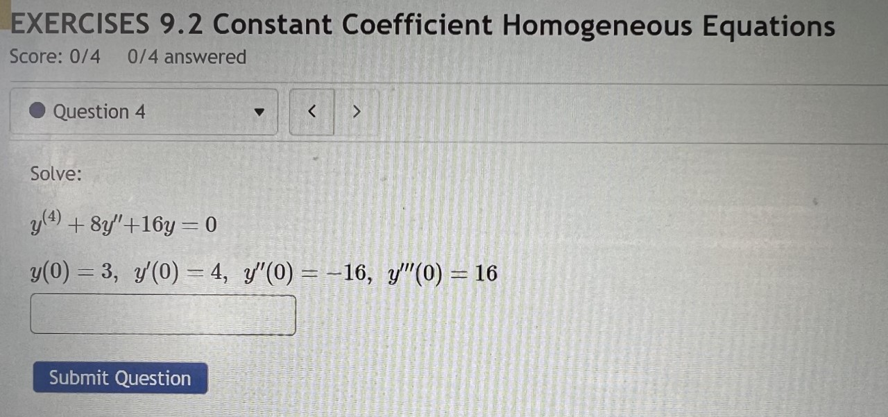 Solved EXERCISES 9.2 Constant Coefficient Homogeneous | Chegg.com