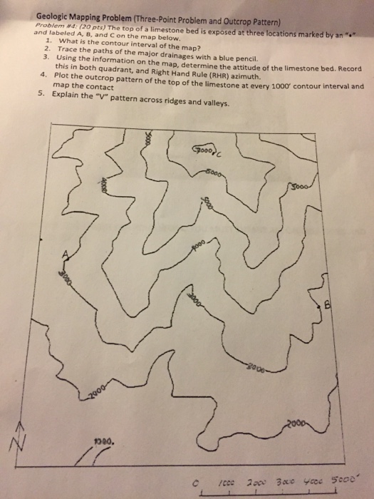 Solved Geologic Mapping Problem (Three-Point Problem and | Chegg.com