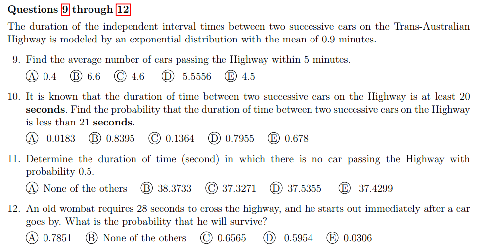 Solved Questions 9 through 12 The duration of the | Chegg.com