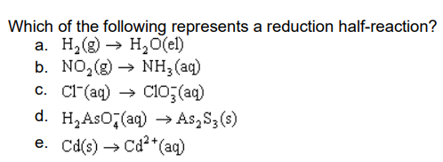 Solved Which of the following represents a reduction | Chegg.com