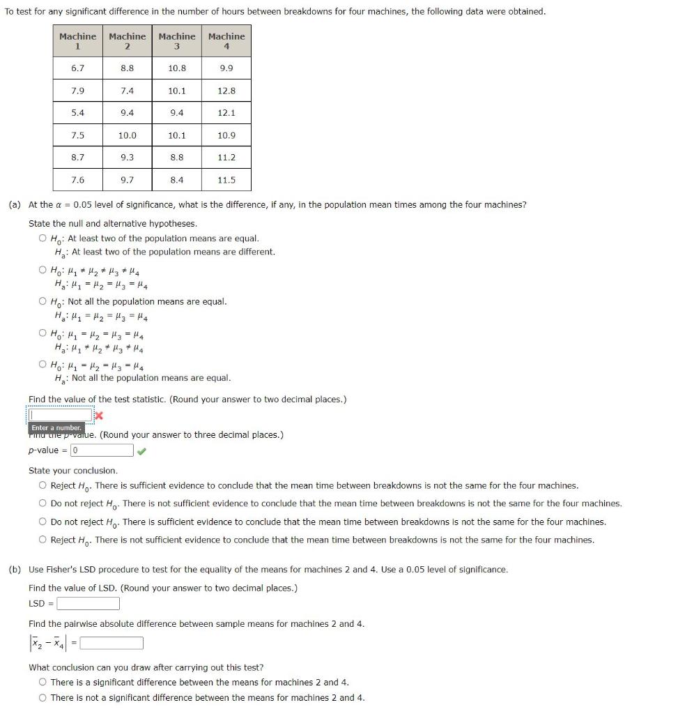 Solved To test for any significant difference in the number | Chegg.com