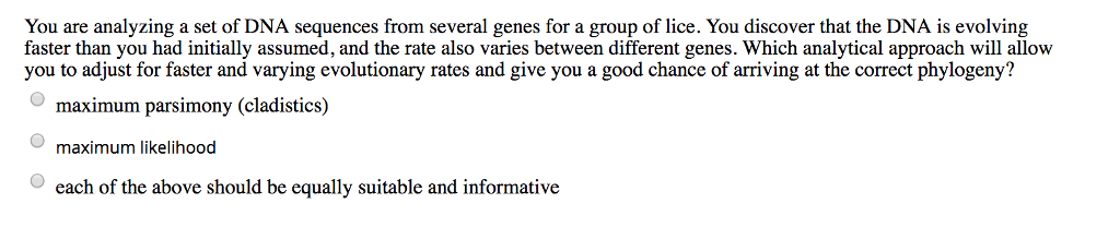 Solved You are analyzing a set of DNA sequences from several | Chegg.com