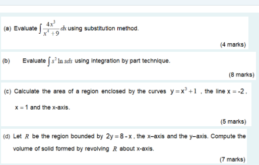 Solved 4x (a) Evaluate do using substitution method. (4 | Chegg.com