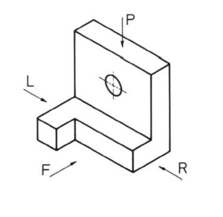 Solved Draw and Complete three orthographic views of the | Chegg.com