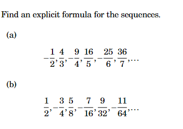 Solved Find an explicit formula for the sequences. (a) | Chegg.com