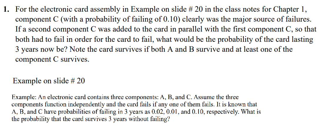 Solved 1. For the electronic card assembly in Example on | Chegg.com
