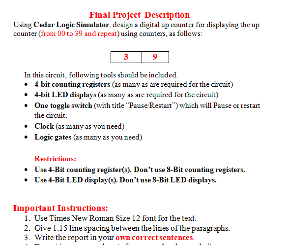 I need you to solve this program using Cedar Logic | Chegg.com