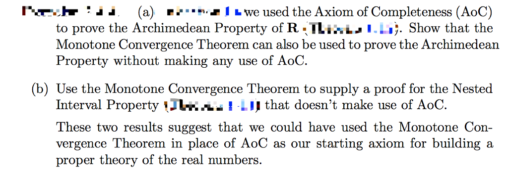 Solved r-.hr ·』」 (a) I we used the Axiom of Completeness | Chegg.com