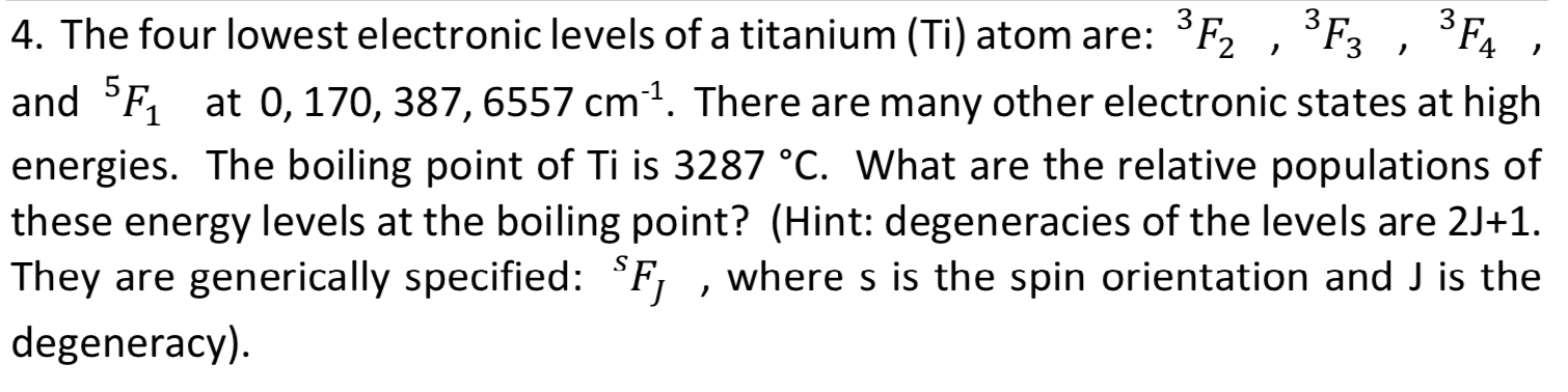 Solved The four lowest electronic levels of a titanium (Ti) | Chegg.com
