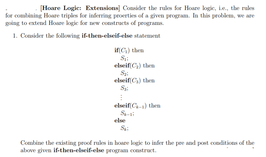 Hoare Logic: Extensions Consider the rules for Hoare | Chegg.com
