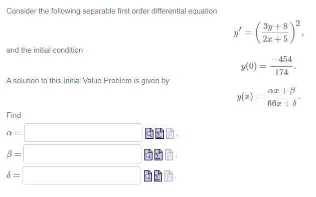 Solved Consider the following separable first order | Chegg.com