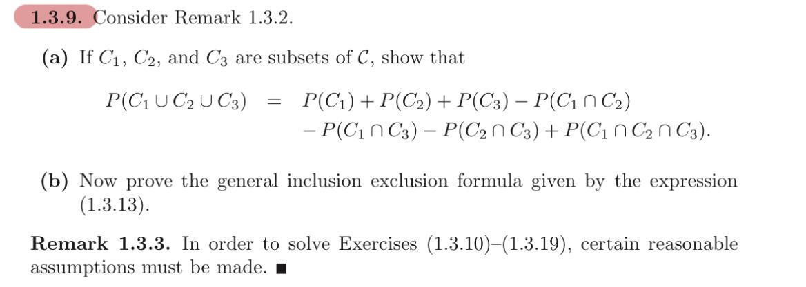 Solved 1.3.9. Consider Remark 1.3.2. (a) If C1,C2, and C3 | Chegg.com
