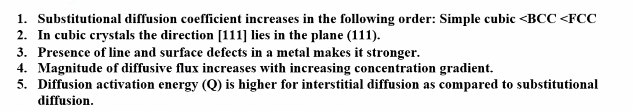 Solved 1. Substitutional diffusion coefficient increases in | Chegg.com