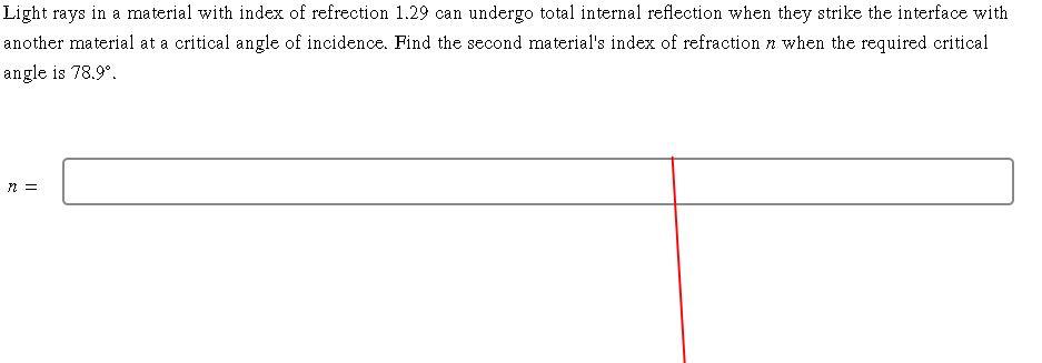 Solved Light rays in a material with index of refrection | Chegg.com