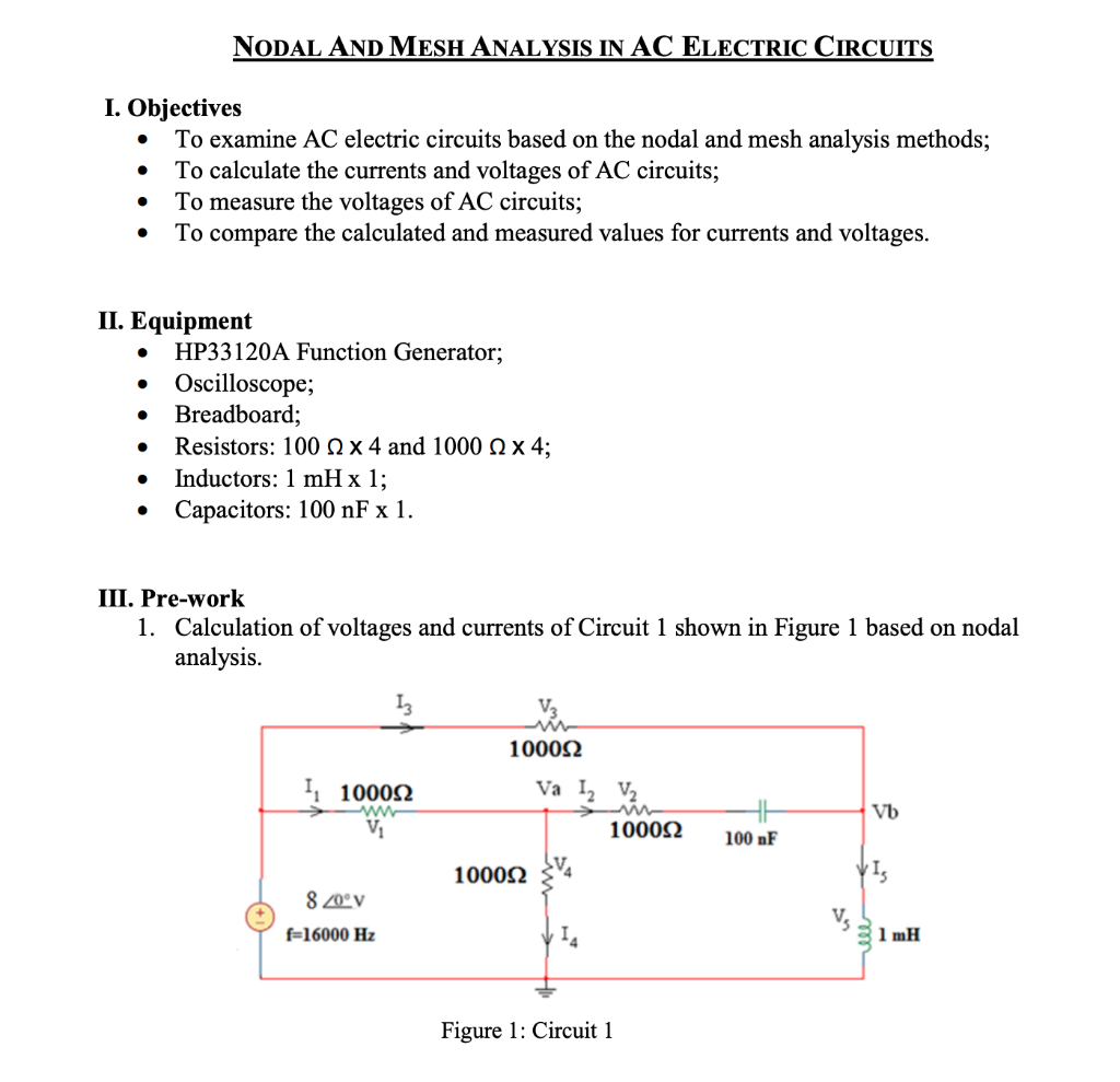 NODAL AND MESH ANALYSIS IN AC ELECTRIC CIRCUITS . I. | Chegg.com NODAL AND MESH ANALYSIS IN AC ELECTRIC CIRCUITS . I. | Chegg.com