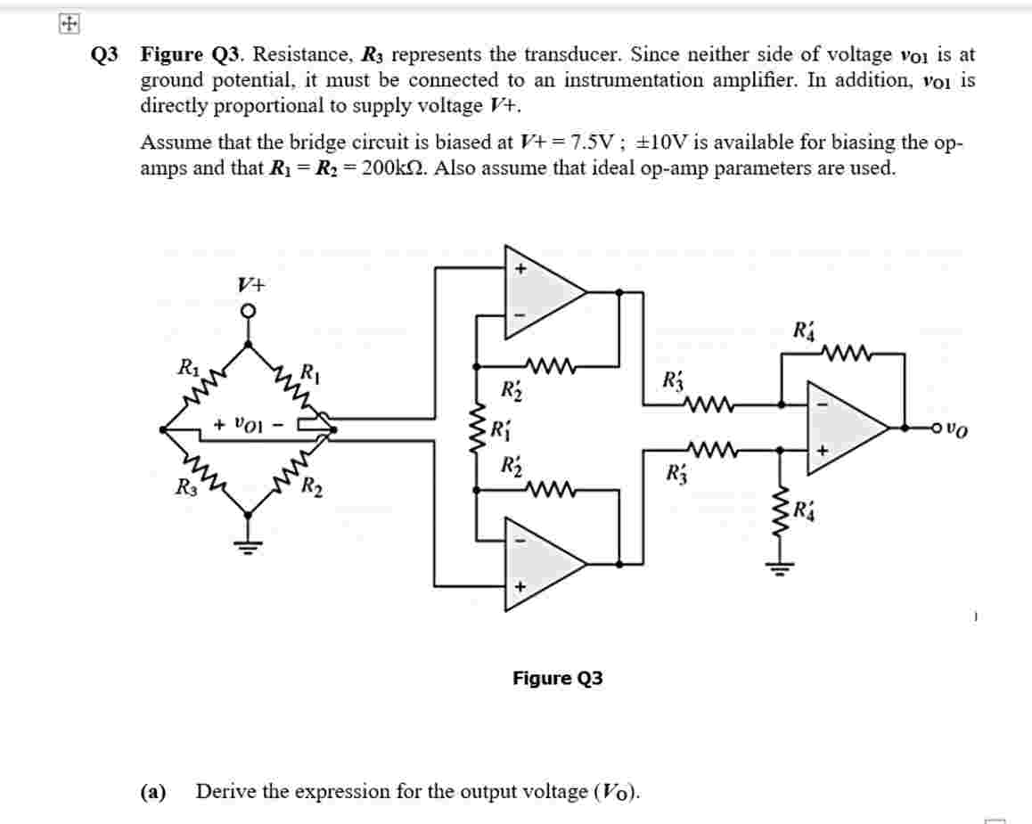 Figure Q3. ﻿Resistance, R3 ﻿represents the | Chegg.com