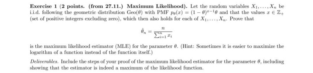 Solved Exercise 1 (2 points. (from 27.11.) Maximum | Chegg.com