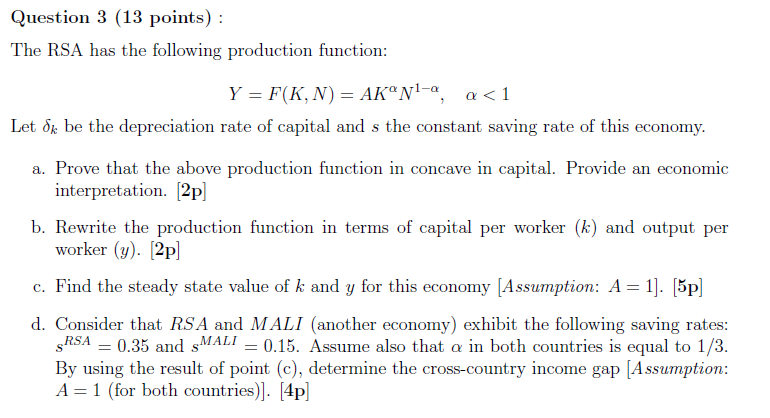 Solved Question 3 (13 points): The RSA has the following | Chegg.com