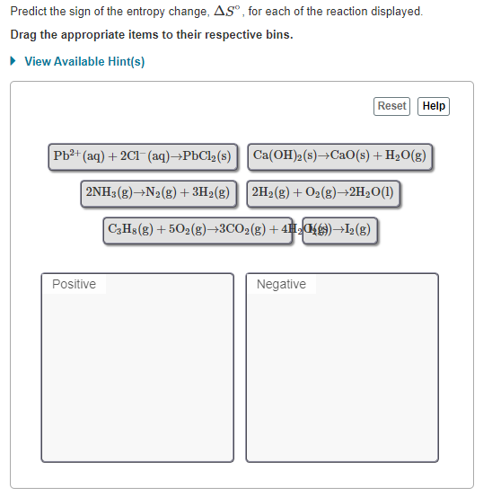 Solved Predict the sign of the entropy change, ASⓇ, for each | Chegg.com
