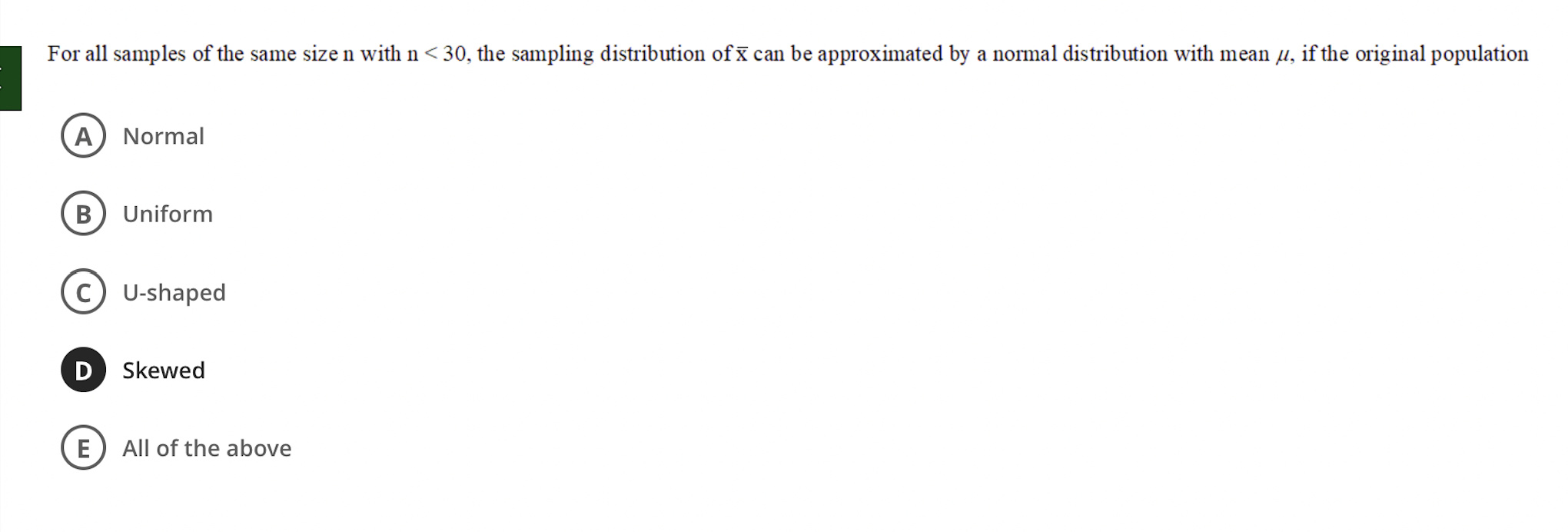 Solved For all samples of the same size n with n