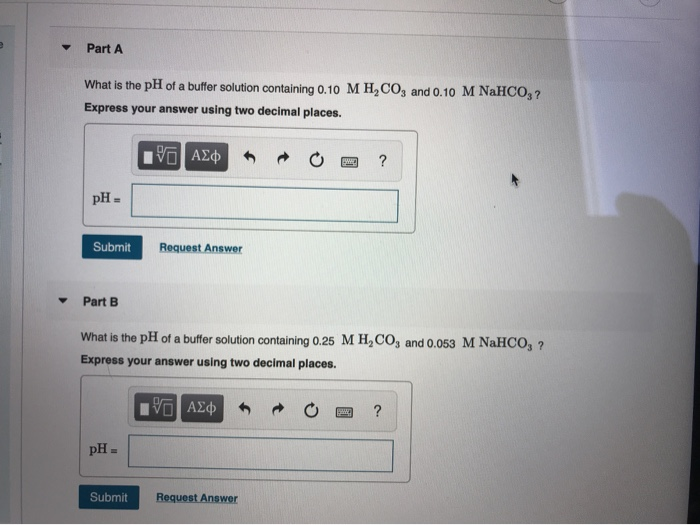 Solved Part A What is the pH of a buffer solution containing | Chegg.com
