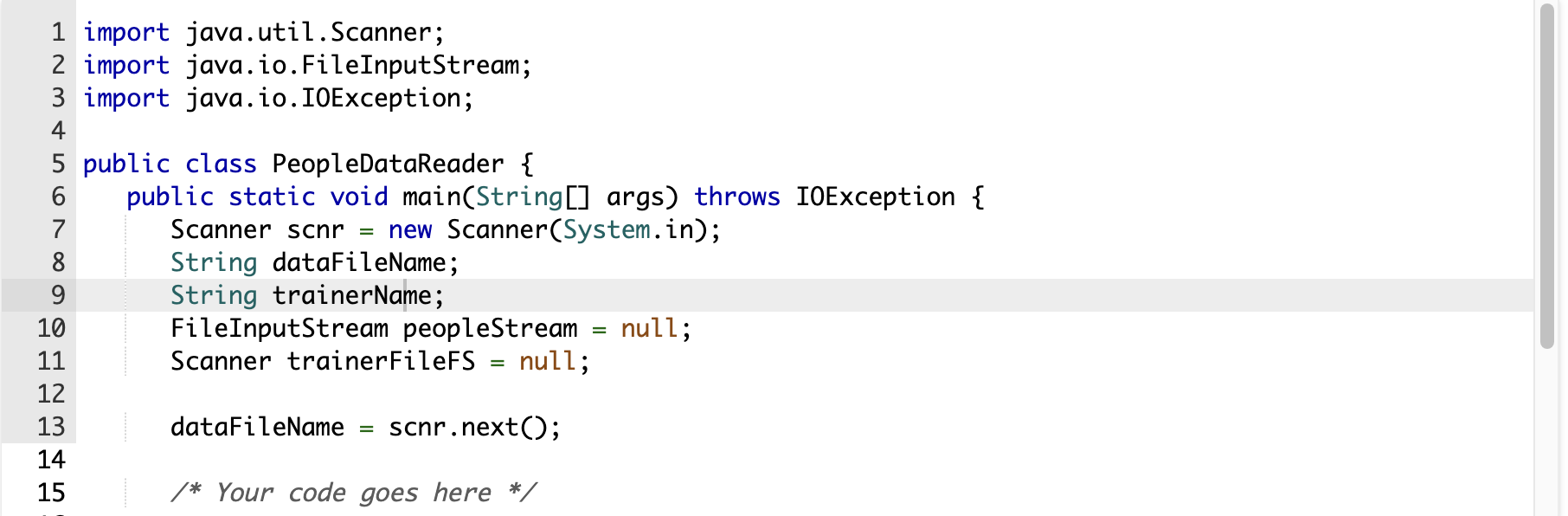 Solved Variables peopleStream and trainerFileFS are | Chegg.com Solved Variables peopleStream and trainerFileFS are | Chegg.com