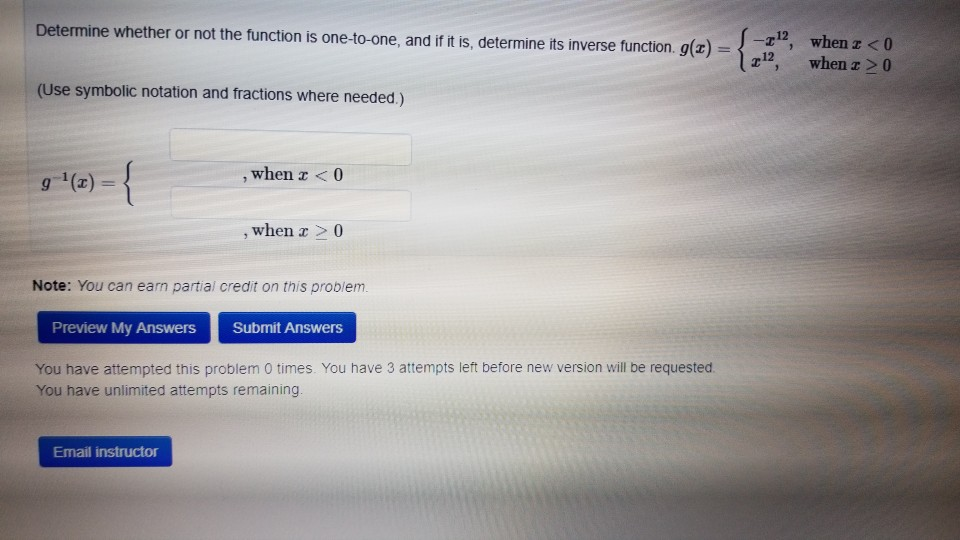 Solved Determine whether or not the function is one-to-one, | Chegg.com